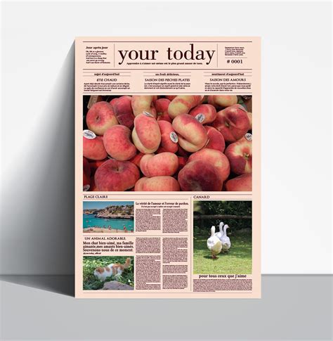 유어투데이 납작 복숭아 여름 인테리어 과일 포스터 위시버킷