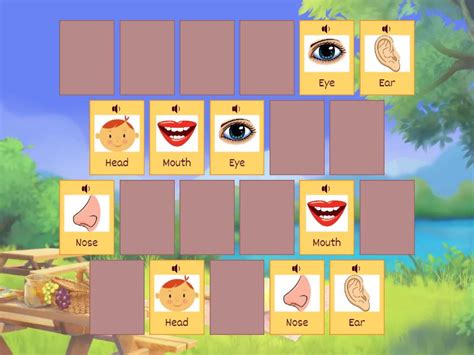 Memory Game Body Parts Matching Pairs