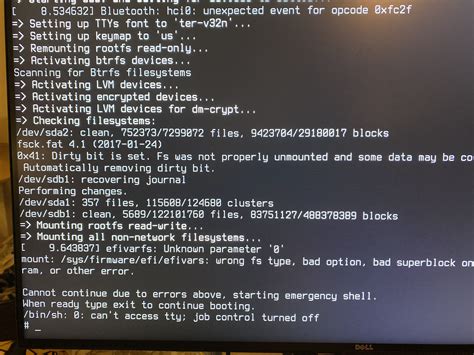 Failed Reboot After Upgrade Efivarfs Unknown Parameter 0 Voidlinux