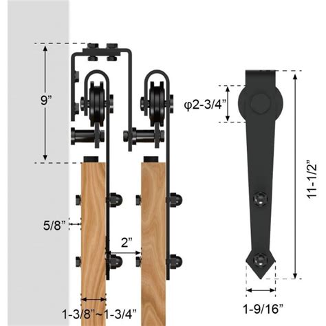 Winsoon 4 16ft Sliding Bypass Barn Door Hardware Double Track Kit Arrow New
