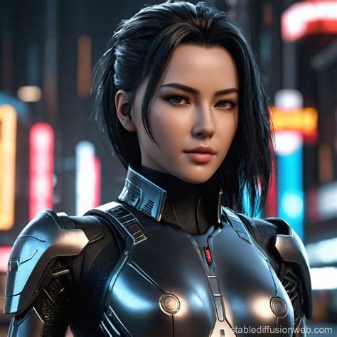 A Photorealistic Female Android Combatant In A Cyberpunk World Stable Diffusion Online
