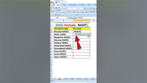 Right Function In Excel Right In Excel Excel Excelformula