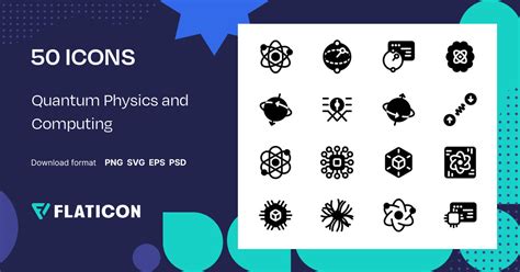 Quantum Physics And Computing Icon Pack Glyph 50 Svg Icons