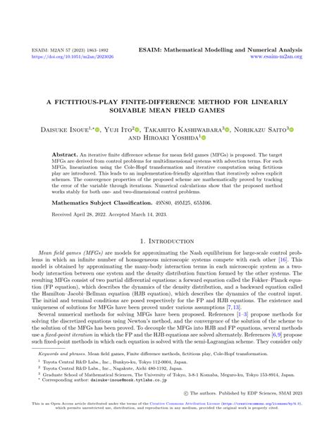 Pdf A Fictitious Play Finite Difference Method For Linearly Solvable