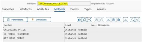 Interface Method Default Ignorefail Sapcodes