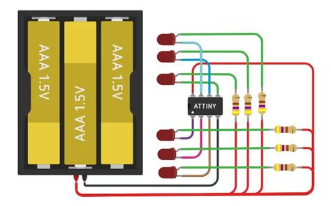 Attiny01 Running Led Circuit Design