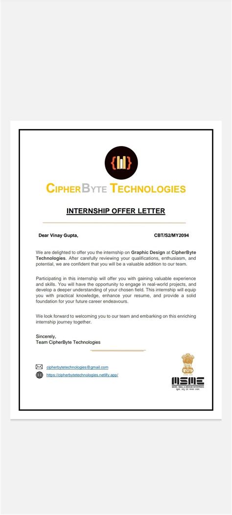 Vinay Gupta On Linkedin Cypherbytetechnologies Intership