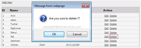Enhancing WebGrid With Insert Update And Delete Operations