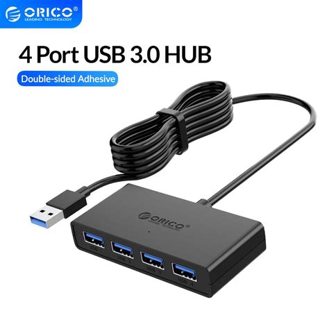 Orico Usb Hub Long Cable 4 Port Usb 3 0 Splitter With Micro Usb Power Port Multiple High Speed