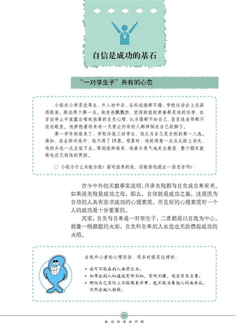 自信是成功的基石 人教版七年级思想品德下册 初中课本 中学课本网