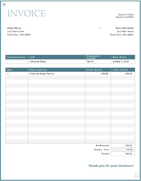 Net 30 Invoice Template A Must Have For Efficient Billing