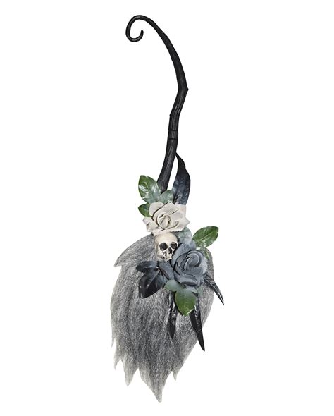 Ornate Witch Broom Hanging Decoration 90 Cm Horror