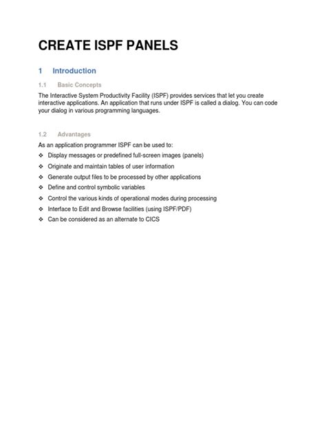 Create Ispf Panels1 Pdf