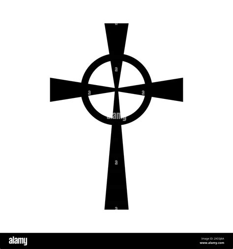 Celtic Cross Icon Christian Cross Symbol Outline Shape Stock Vector