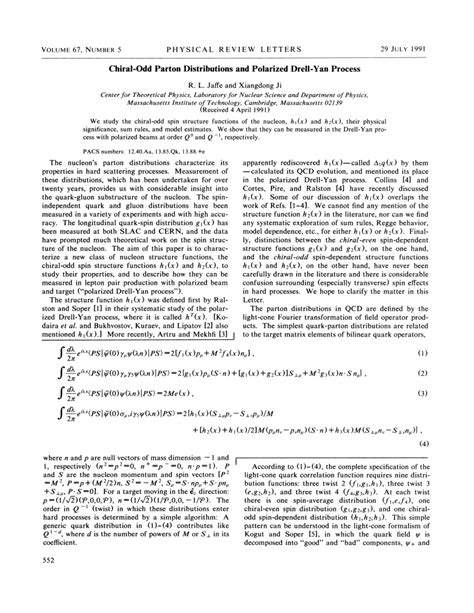 Pdf Chiral Odd Parton Distributions And Polarized Drell Yan Process