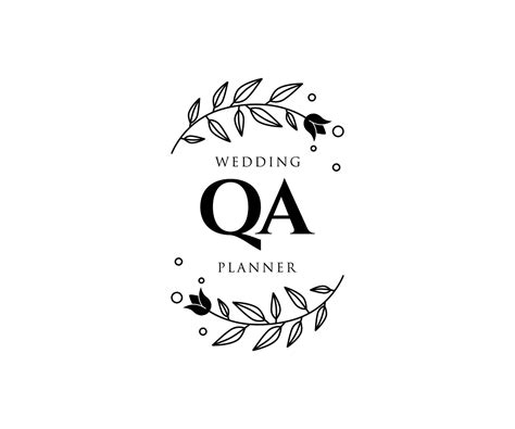 QA Initials Letter Wedding Monogram Logos Collection Hand Drawn Modern Minimalistic And Floral
