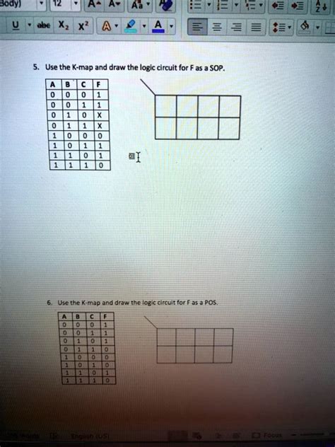 Solved Use The K Map And Draw The Logic Circuit For F As A Sop Use