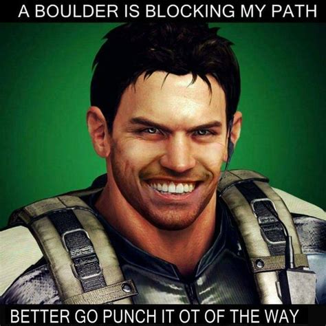 Chris Redfield Chris Redfield Punching A Boulder Know Your Meme