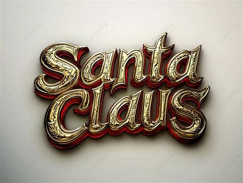 산타클로스 3d 텍스트 효과 골드 컬러 그라데이션 배경 Png 일러스트 무료 다운로드 Lovepik