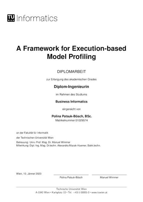 Pdf A Framework For Execution Based Model Profilinga Framework For Execution Based Model
