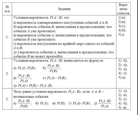 10 класс вероятность контрольная работа с ответами