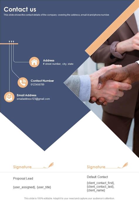 Contact Us Paling Services Proposal One Pager Sample Example Document Ppt Powerpoint