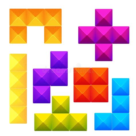 Game Bricks Set Colorfull Blocks Clasic Logic Game Puzzle In Cartoon