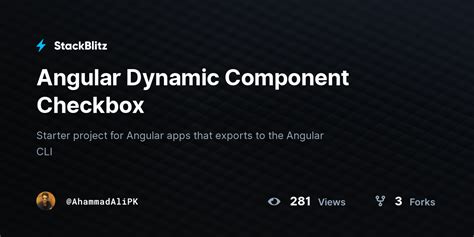 angular dynamic component checkbox stackblitz