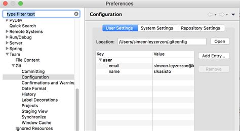 Git Invalid Author Specified Message In Eclipse Stack Overflow