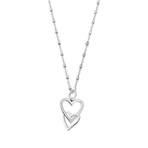 Chlobo Silver Interlocking Love Heart Necklace Silver Clb 111