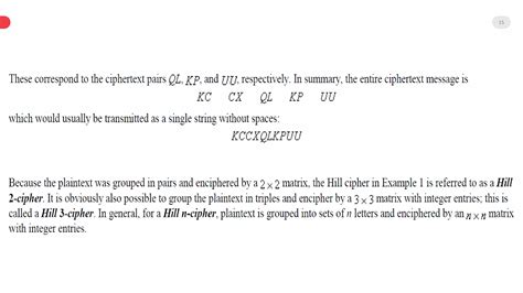 Cryptography Application Of Linear Algebra PPTX Information And Network Security Computing