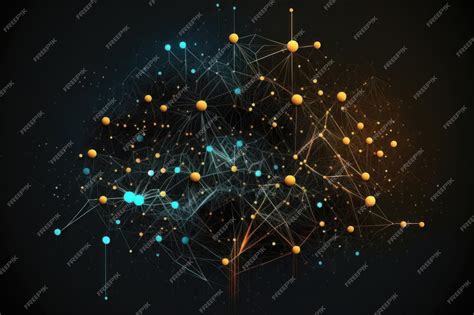 Premium Photo Abstract Background With Connecting Dots And Lines Generation Ai