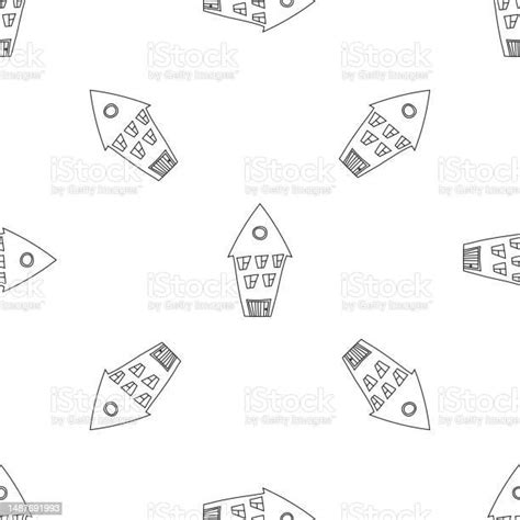 아이들을 위한 낙서 집이 있는 귀여운 패턴은 라인 아트에 인쇄 직물 엽서입니다 손으로 그린 건물 실루엣 거리에 대한 스톡 벡터 아트 및 기타 이미지 Istock