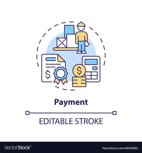 2d Customizable Payment Thin Linear Icon Concept Vector Image