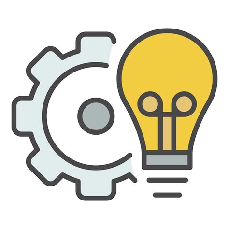 Premium Vector Bulb Gear Wheel Icon Outline Bulb Gear Wheel Vector Icon Color Flat Isolated On