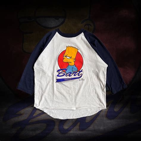 Streetwear × The Simpsons × Vintage 1998 Bart Simpson Baseball Tee Xl Grailed