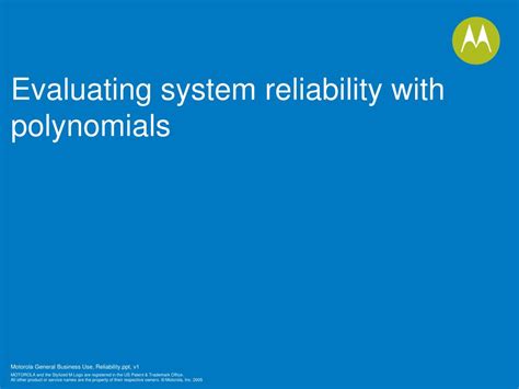 ppt evaluating system reliability with polynomials powerpoint