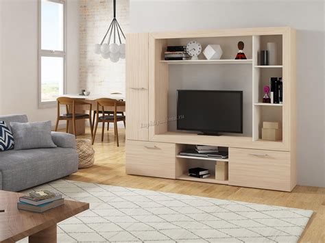 Гостиная Оскар 3 (Дуб сонома/Белый) купить в Хабаровске по низкой цене ...