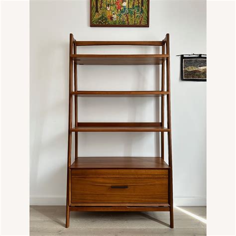 West Elm Mid Century Bookshelf With Drawer Aptdeco