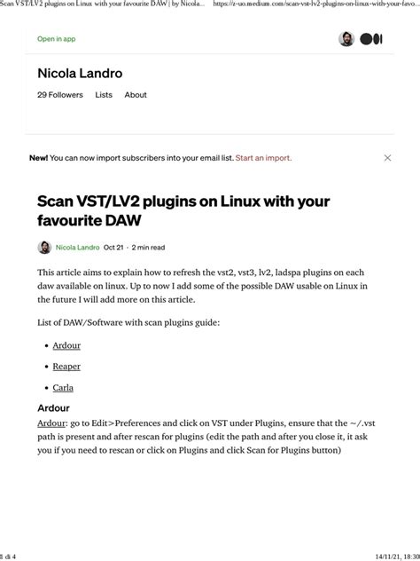 Scan Vst Lv2 Plugins On Linux With Your Favourite Daw Pdf