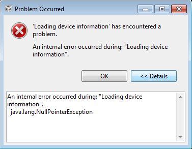 An Internal Error Occurred During Loading Device Information Code Composer Studio Forum