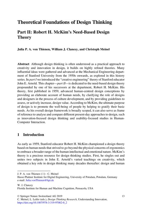 pdf theoretical foundations of design thinking part ii robert h mckim s need based design