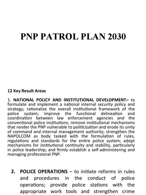 Pnp Patrol Plan 2030 12 Key Areas Pdf Police System Pnp Patrol Plan 2030 12 Key Areas Pdf Police System