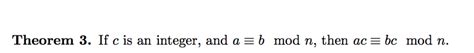 solved theorem 3 if c is an integer and a b mod n then