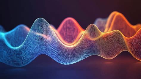 The Abstract Digital Wave Is Characterized By Its Glowing Binary Code And Led Lights Which