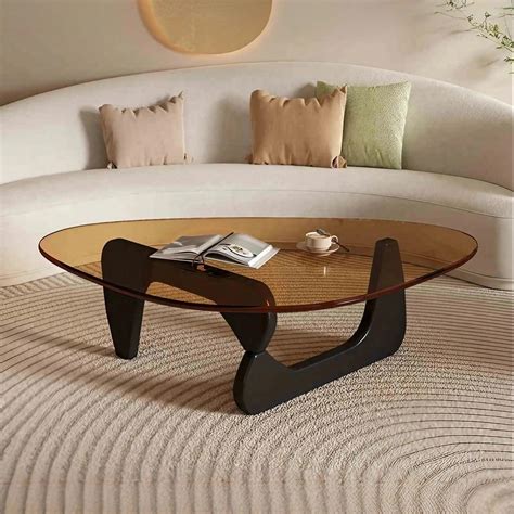 Oak Foot Glass Top Coffee Table Irregular Shape Coffee Table Woodartdeal