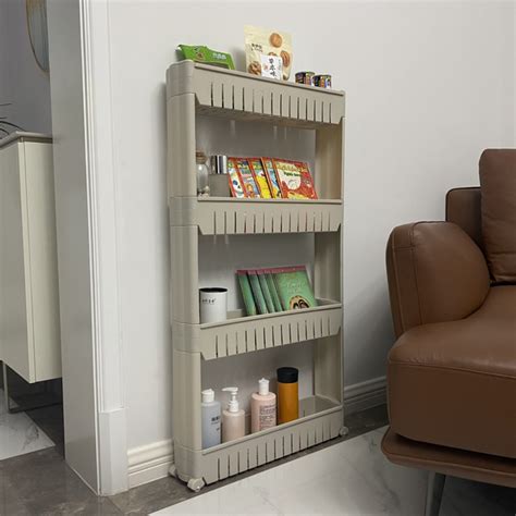 Полиця кухонна на колесах сіра Bonro B04 фото отзывы характеристики в интернет магазине