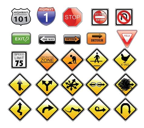 도로 표지판 프리미엄 벡터