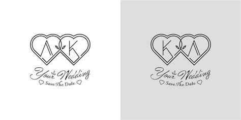 Premium Vector Letters Ak And Ka Wedding Love Logo For Couples With A
