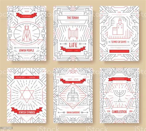 이스라엘 벡터 브로셔 카드 선 집합입니다 전단지 잡지 포스터 책 표지 배너의 나라가 템플릿 레이아웃 문화 개요 삽화 현대 페이지 유월절에 대한 스톡 벡터 아트 및 기타